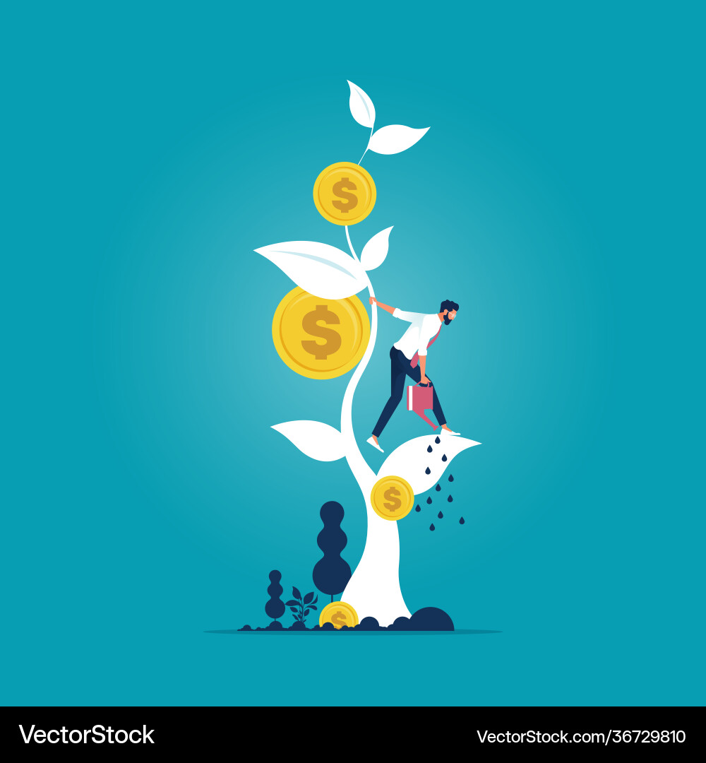 Financial growth concept growing money tree Vector Image