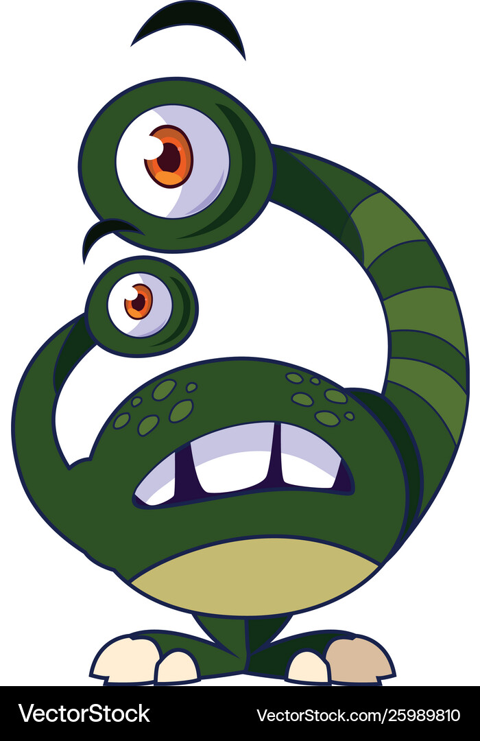 Funny monster with bulging eyes comic character Vector Image