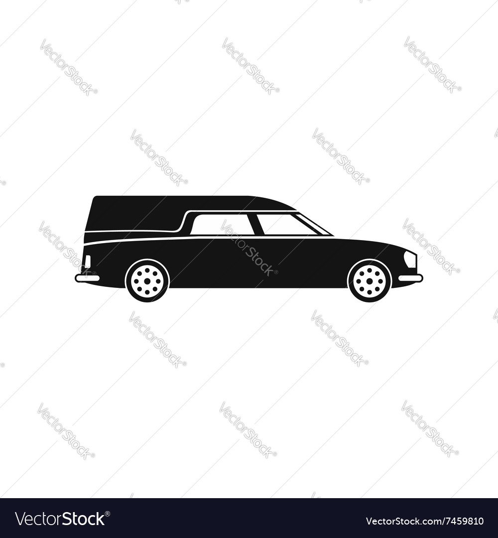 Hearse car black simple icon Royalty Free Vector Image Hearse car black simple icon Royalty Free Vector Image