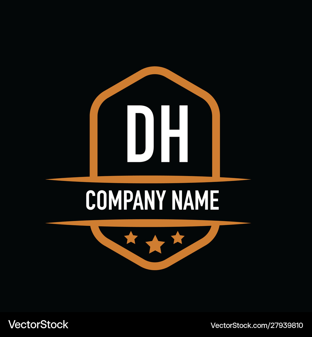 Initial letter dh vintage logo concept graphic Vector Image