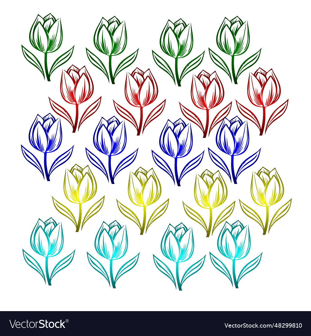 Seamless Flower Colour Pattern Image Royalty Free Vector