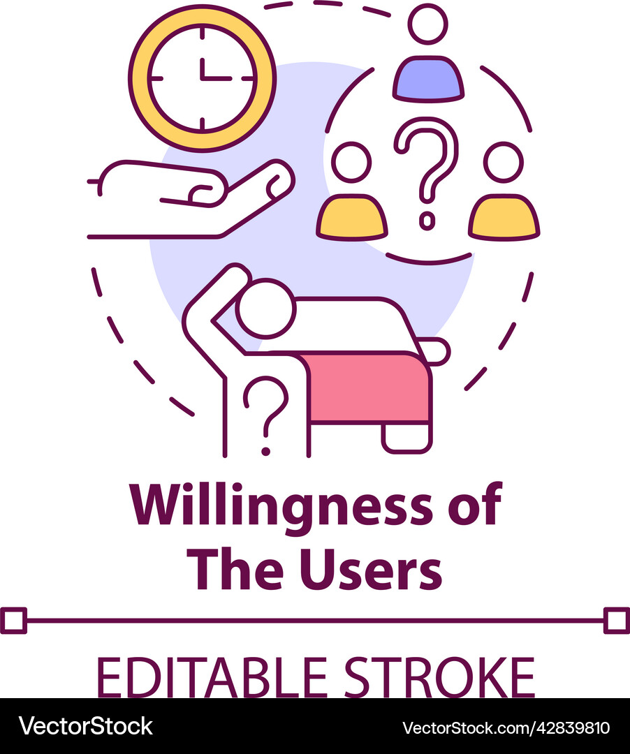 Willingness of users concept icon Royalty Free Vector Image