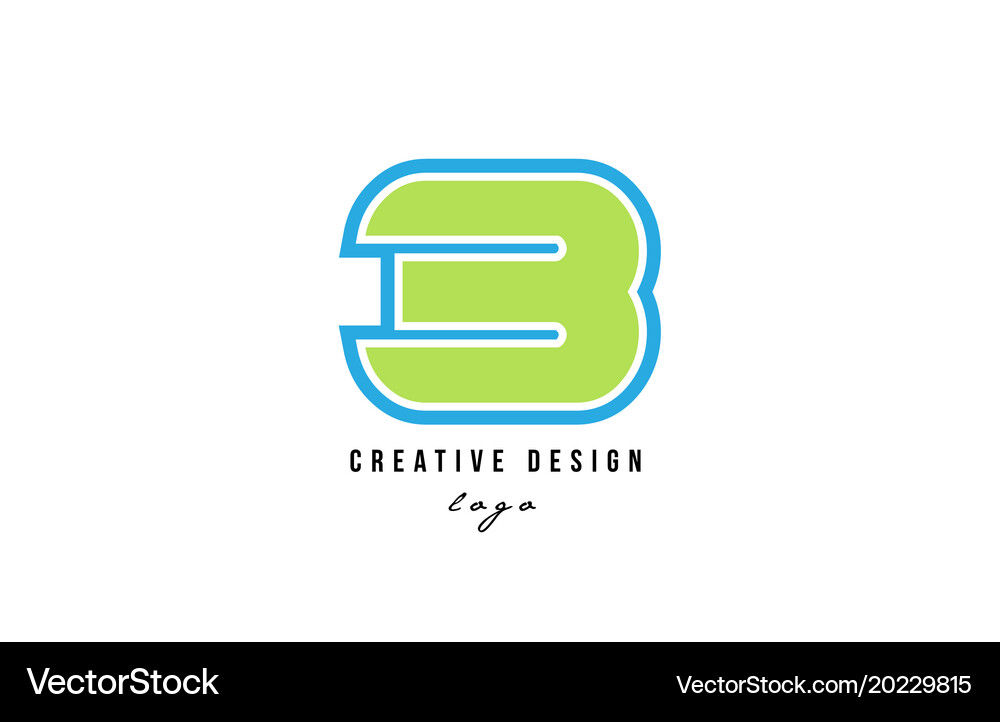 Blue green number 3 logo icon design Royalty Free Vector