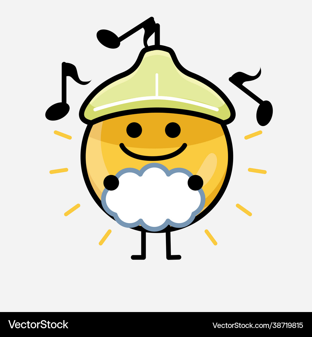 Ceiling lamp character with cute face and simple Vector Image