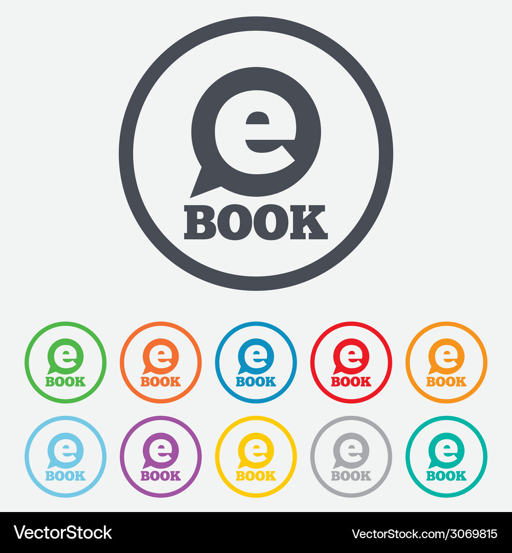 E-book sign icon electronic book symbol Royalty Free Vector
