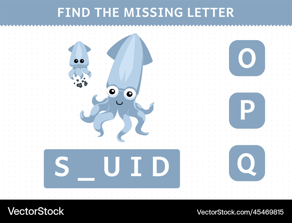 Education game for children find the missing Vector Image