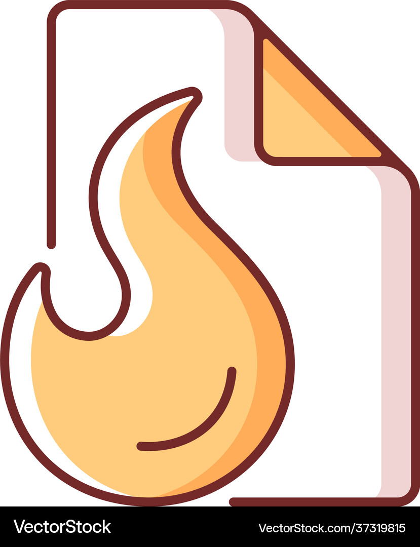 Fire blanket rgb color icon Royalty Free Vector Image