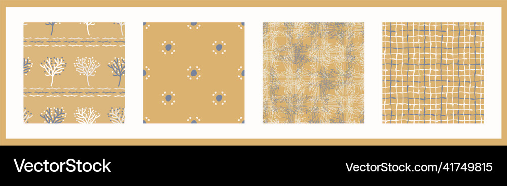 French yellow linen seamless pattern set tonal Vector Image