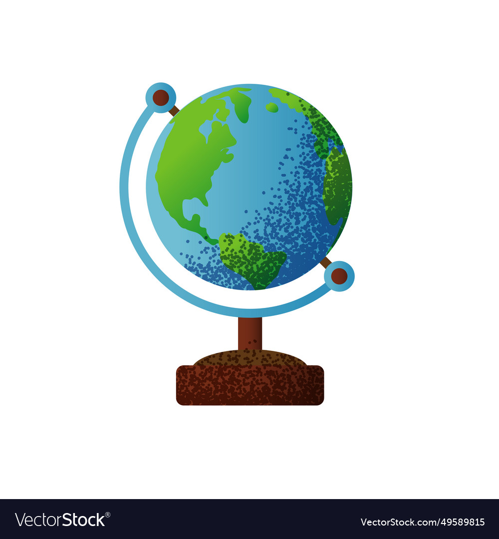 Geographic Globe Cartoon With Stand Icon School Vector Image