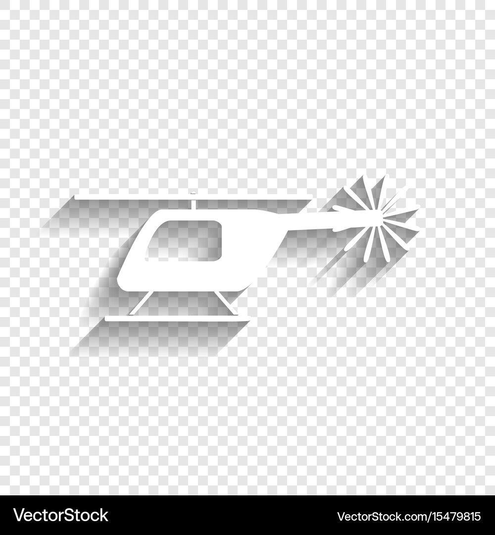Helicopter sign white icon Royalty Free Vector Image