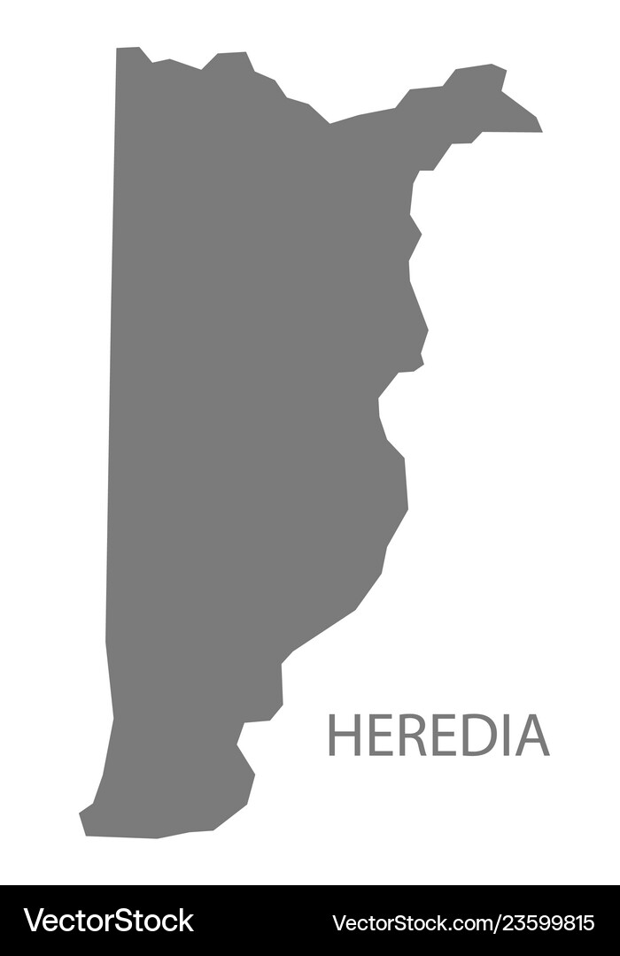 Heredia costa rica map grey Royalty Free Vector Image