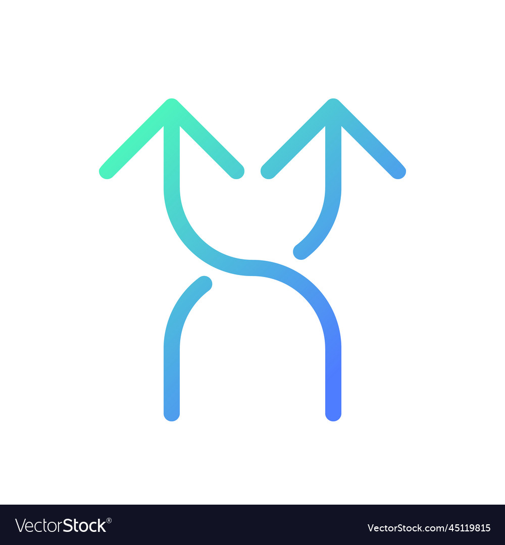 Highway Intersection Ahead Arrows Pixel Perfect Vector Image