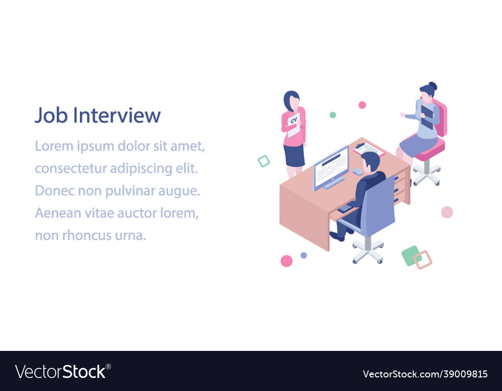 Job interview process Royalty Free Vector Image