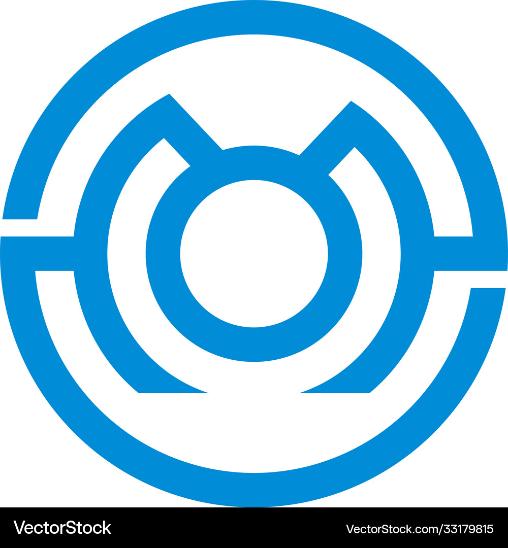 Letter mo symbol circle geometric line logo Vector Image