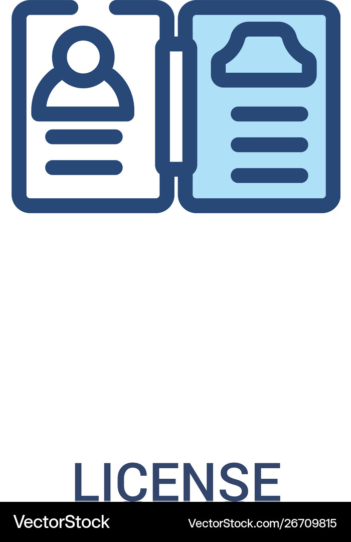 License concept 2 colored icon simple line Vector Image