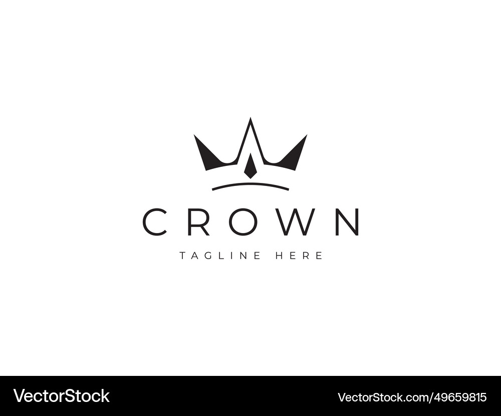 Luxury crown king queen logo design Royalty Free Vector