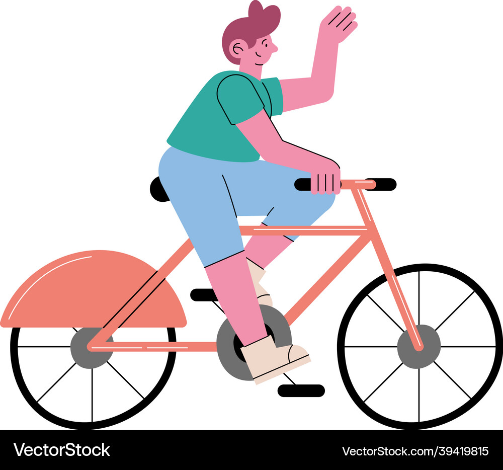 Man riding bike Royalty Free Vector Image - VectorStock