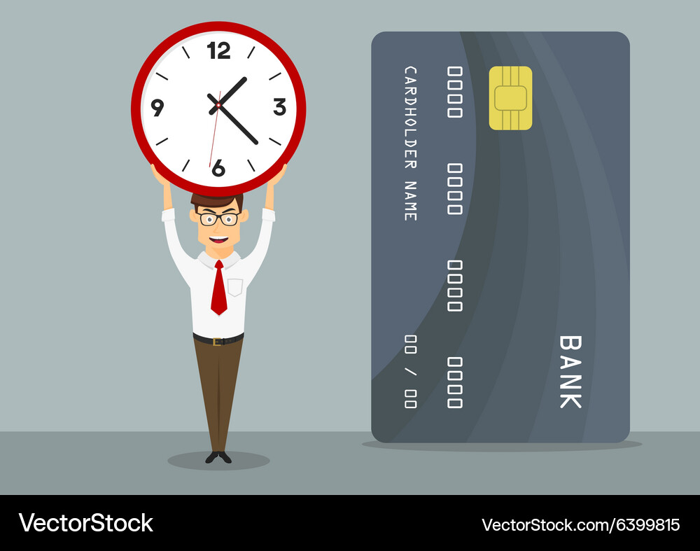 Manager with fast approved credit card Royalty Free Vector