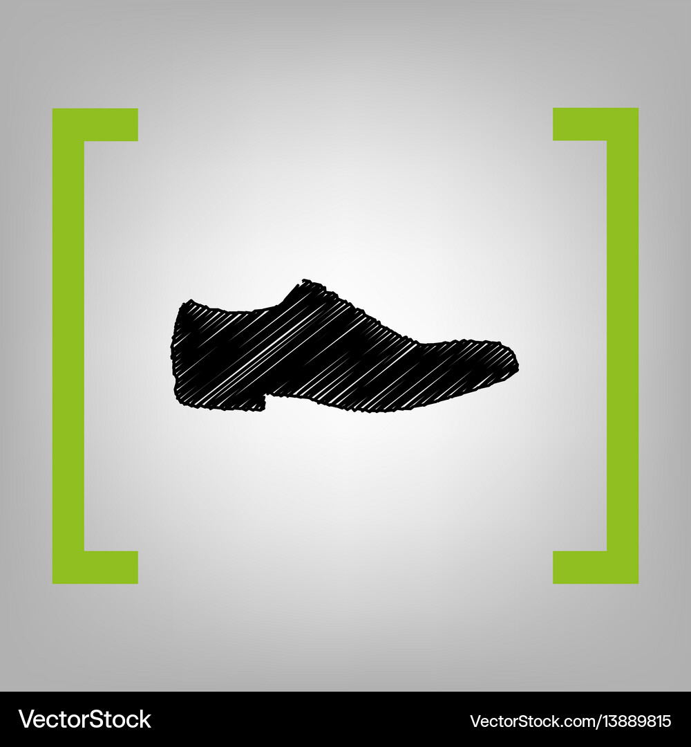 Men shoes sign black scribble icon Royalty Free Vector Image