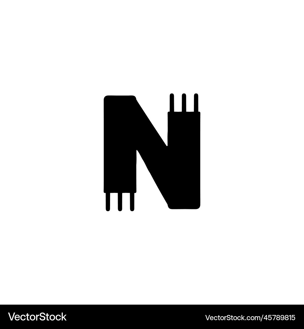 N icon simple style poster background symbol Vector Image