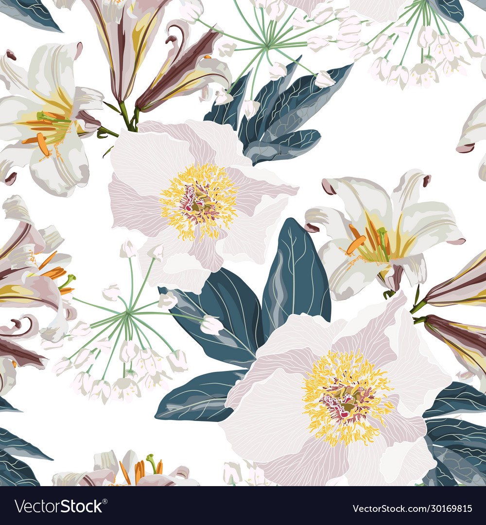 Spring flower seamless pattern Royalty Free Vector Image