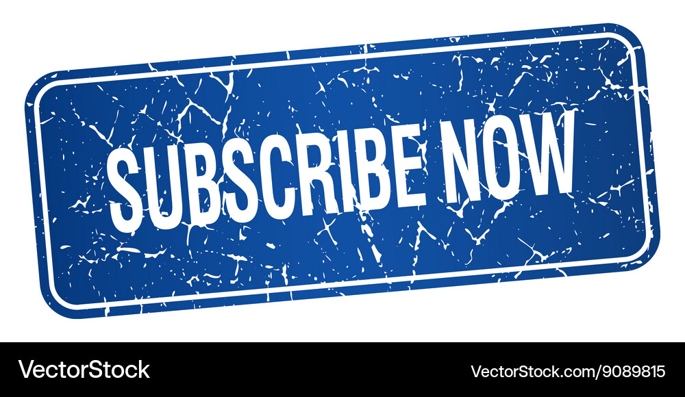Subscribe now blue square grunge textured isolated