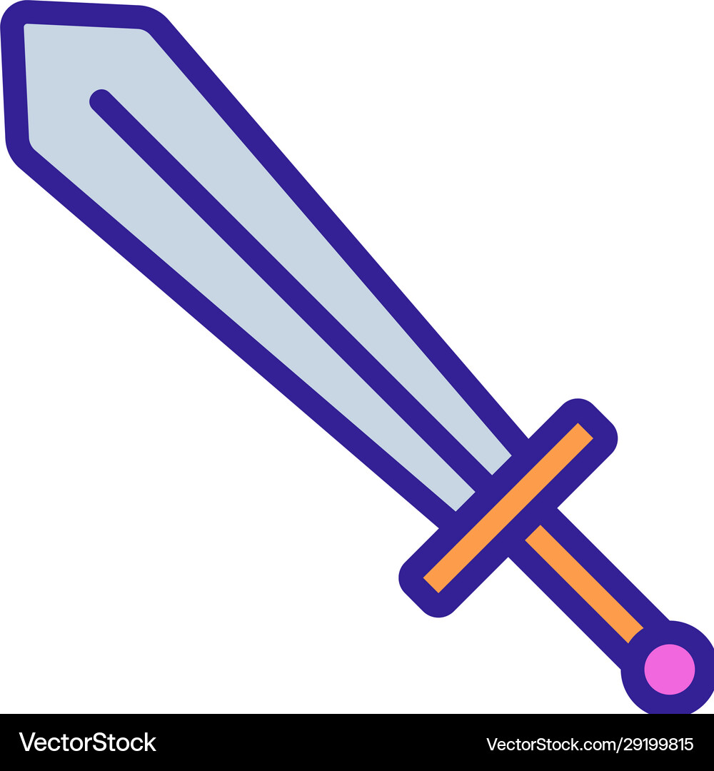 Sword knight is an icon isolated Royalty Free Vector Image