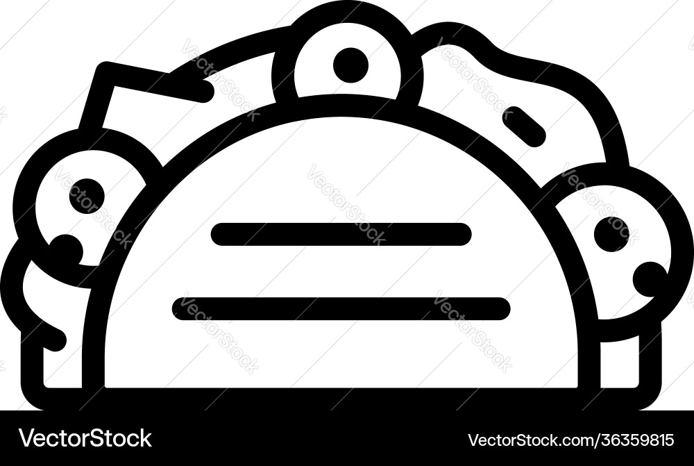 Taco icon outline style Royalty Free Vector Image