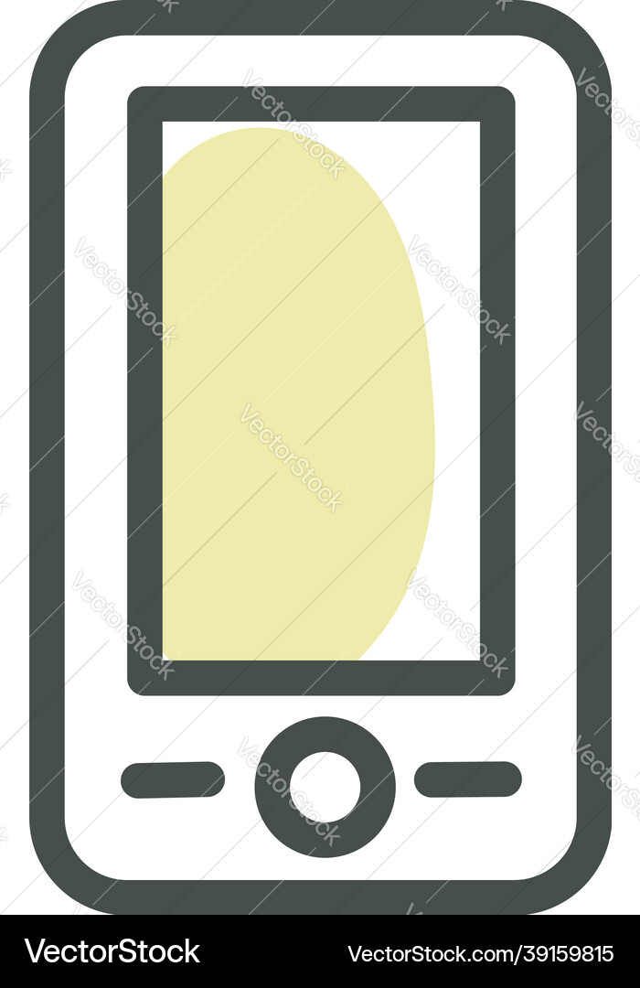 Yellow mobile phone on a white background Vector Image