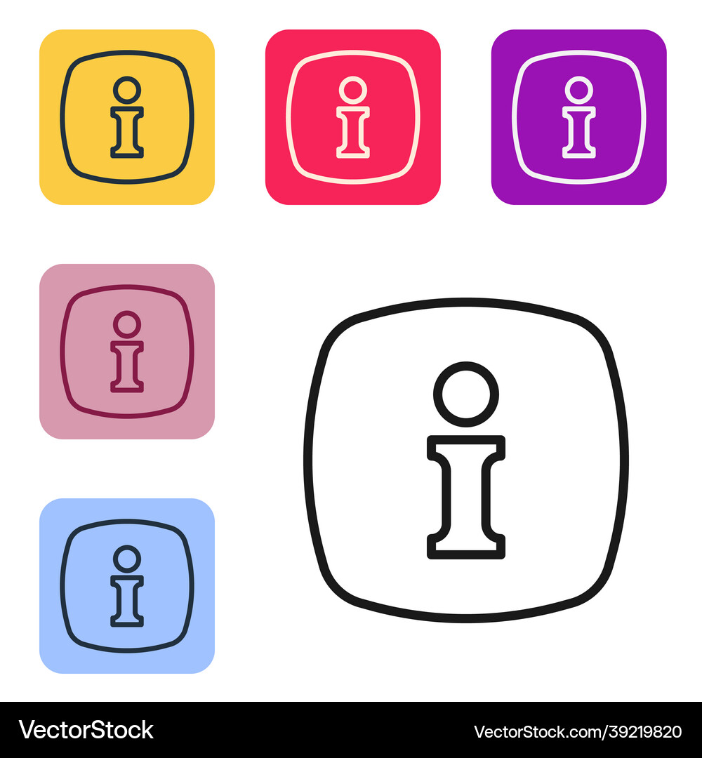 Black line information icon isolated on white Vector Image