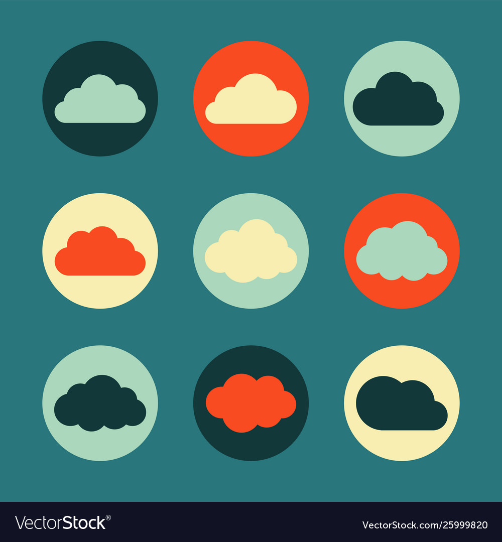 Cloud set Royalty Free Vector Image - VectorStock