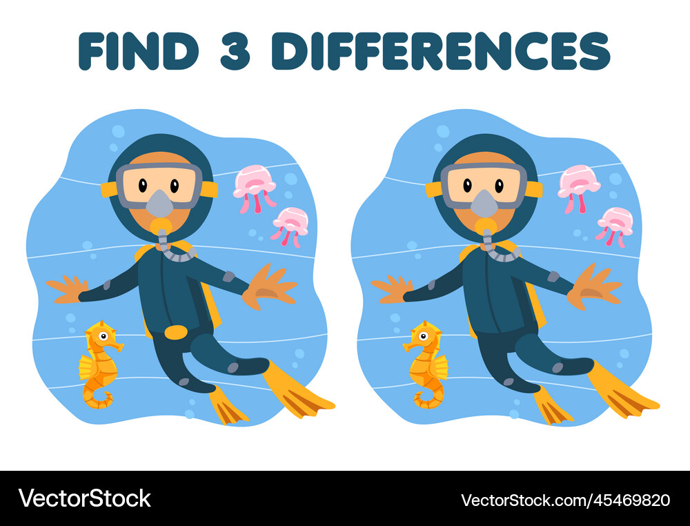 Education game for children find three Royalty Free Vector