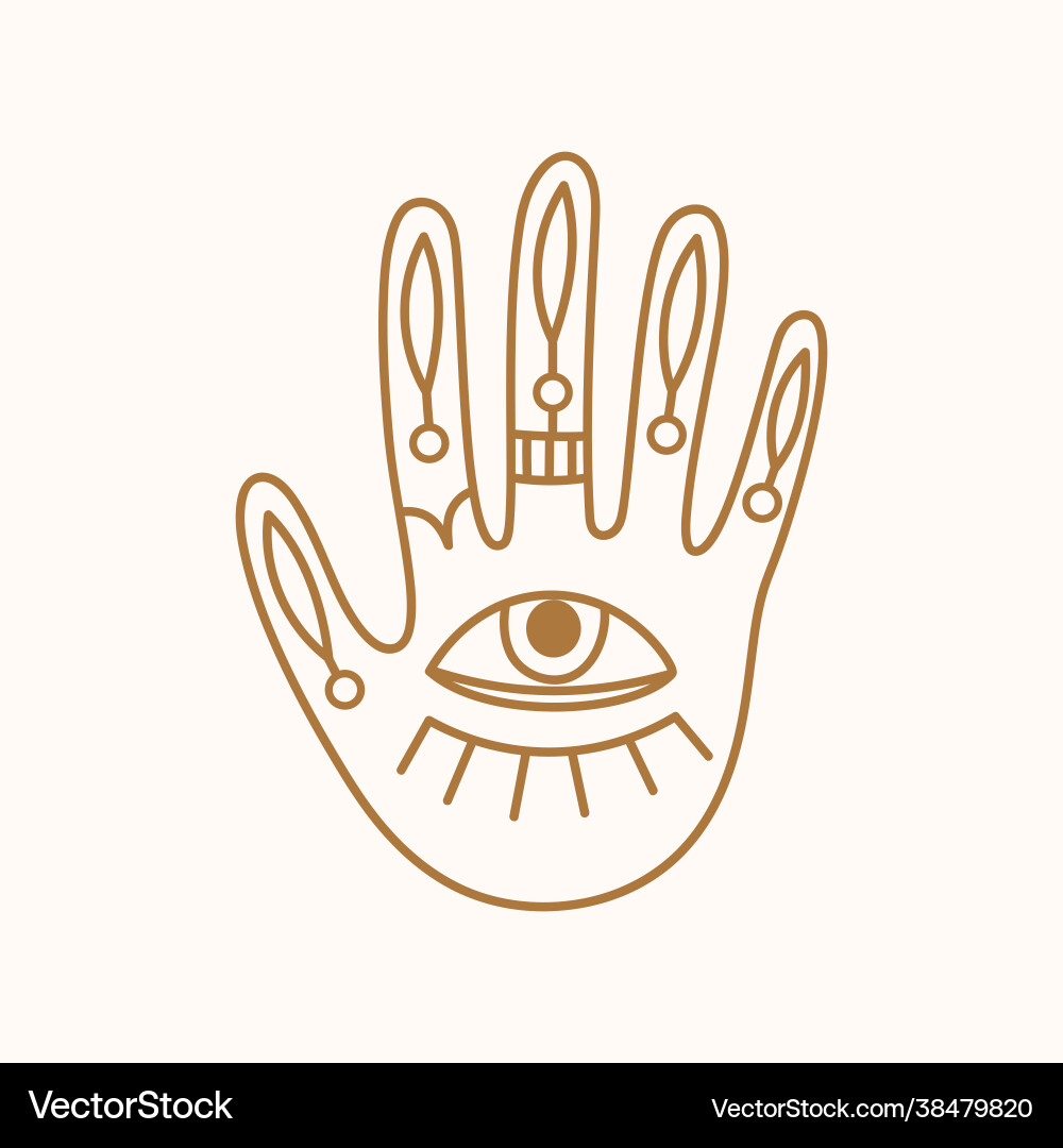 Female hand logo minimal linear style icon Vector Image