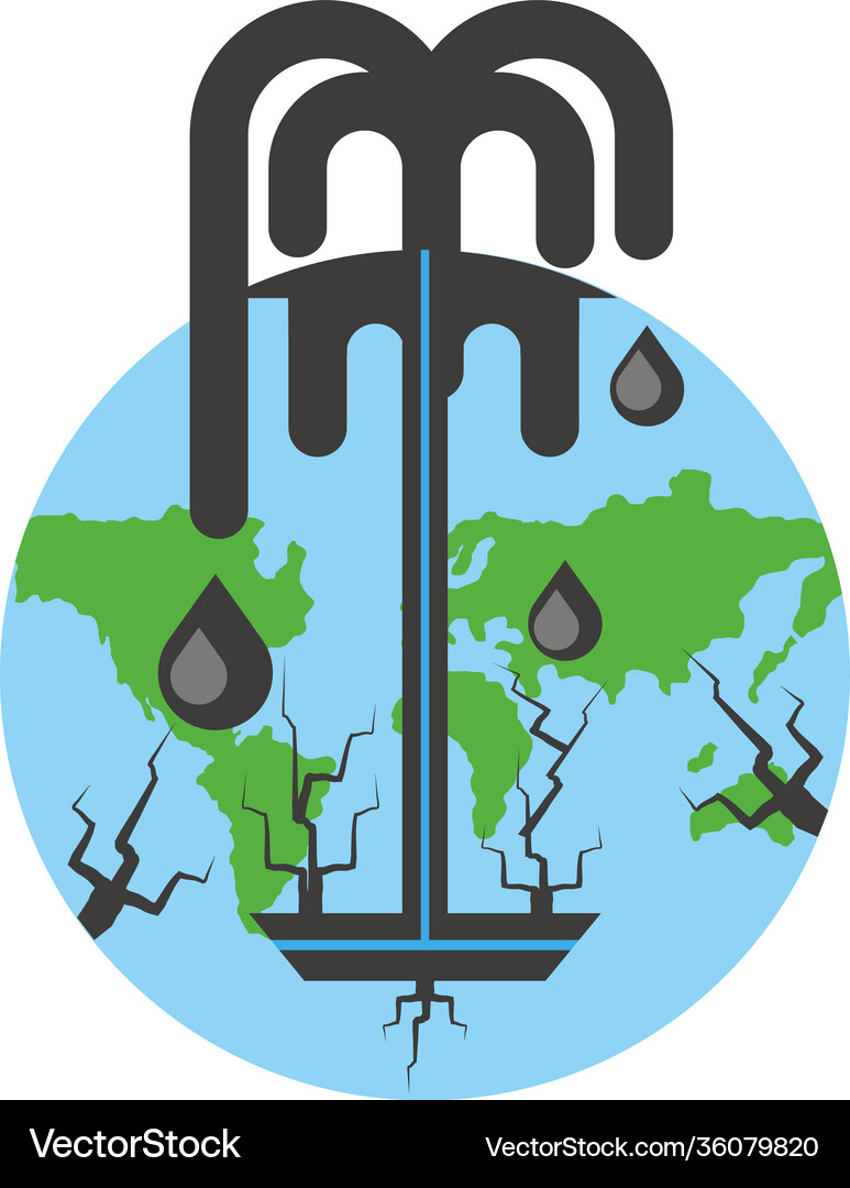 Fracking oil industry extraction and production Vector Image