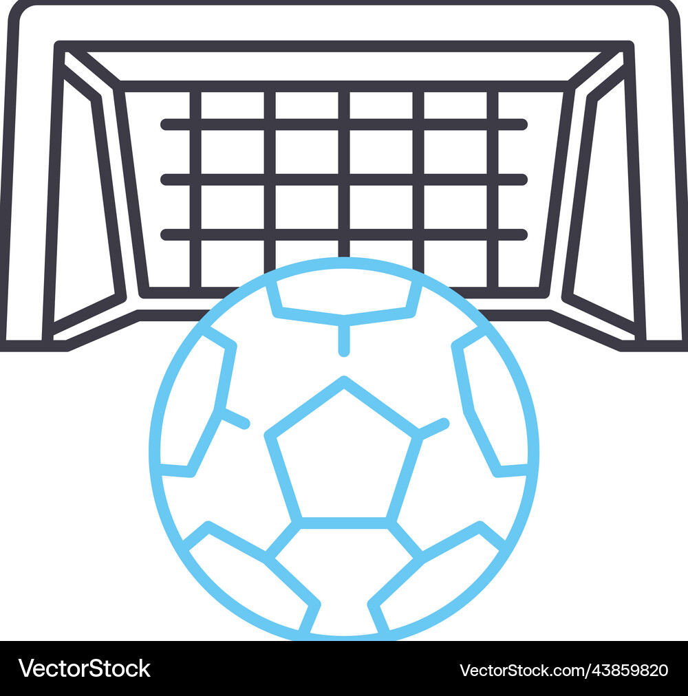 Goal line icon outline symbol Royalty Free Vector Image