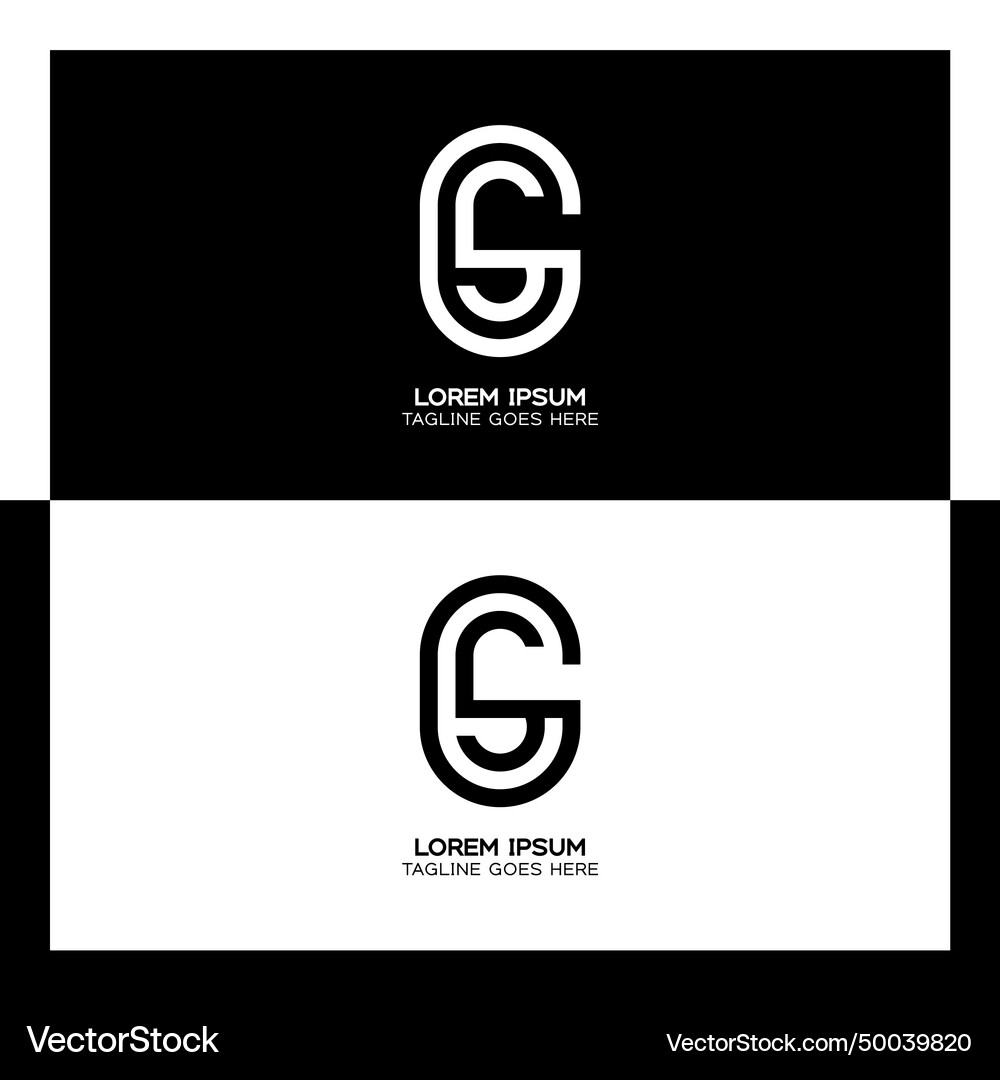 Gs initial letter logo alphabet g and s monogram Vector Image