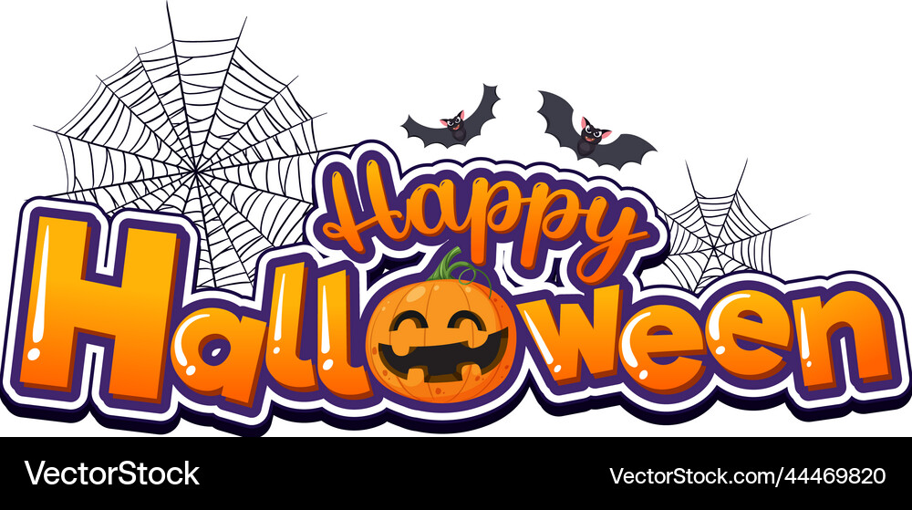 Happy halloween font logo Royalty Free Vector Image