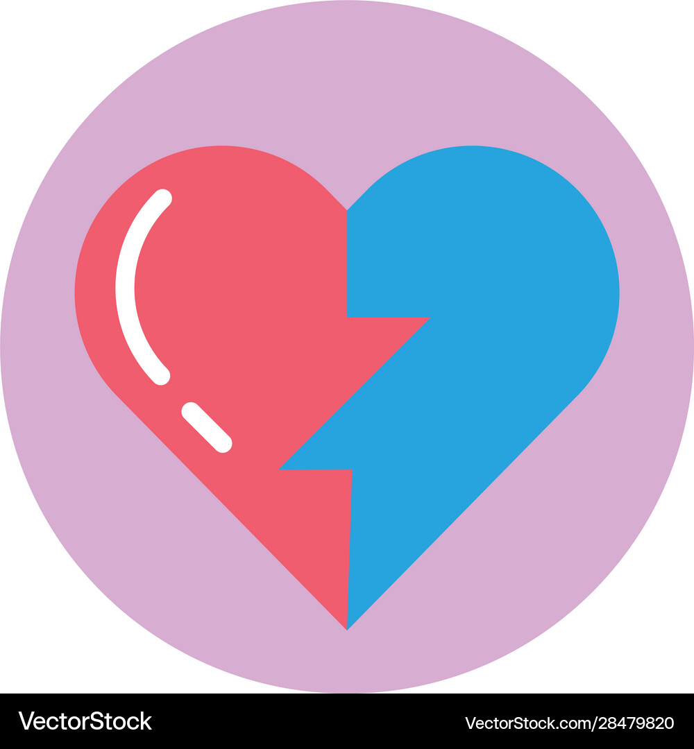 Happy valentines day heart break Royalty Free Vector Image