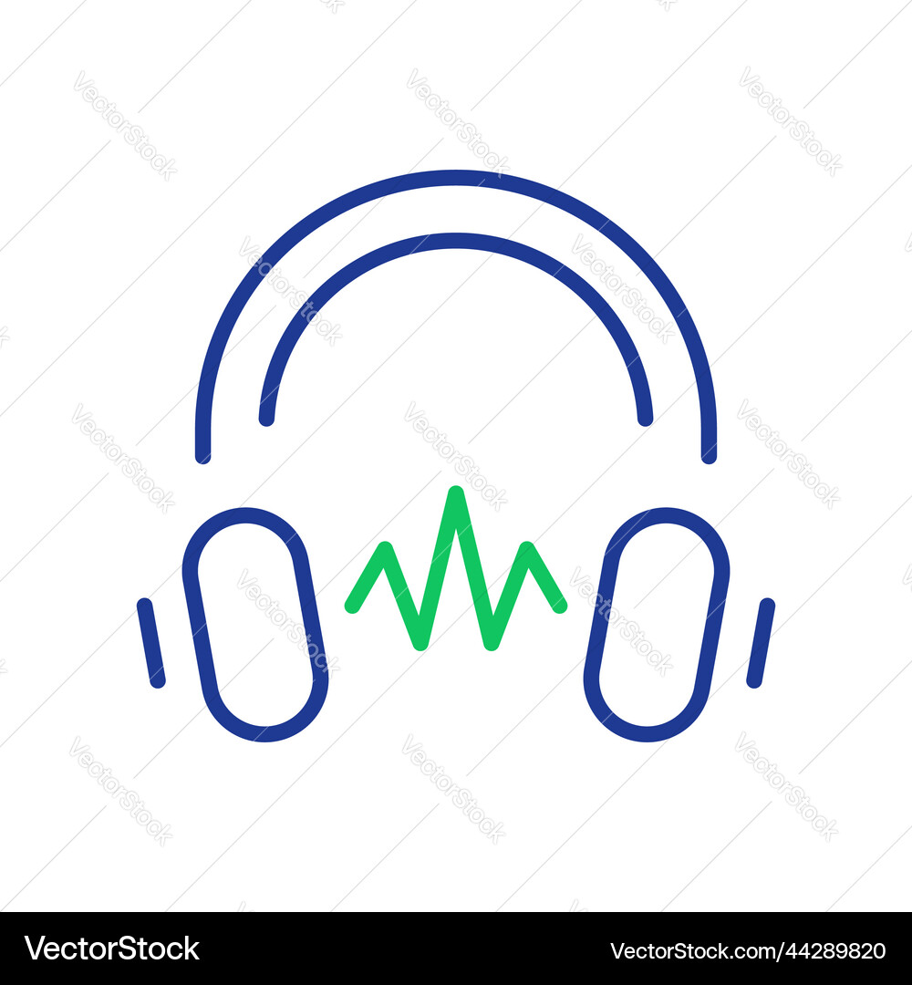 Headphone line icon online education and learning Vector Image
