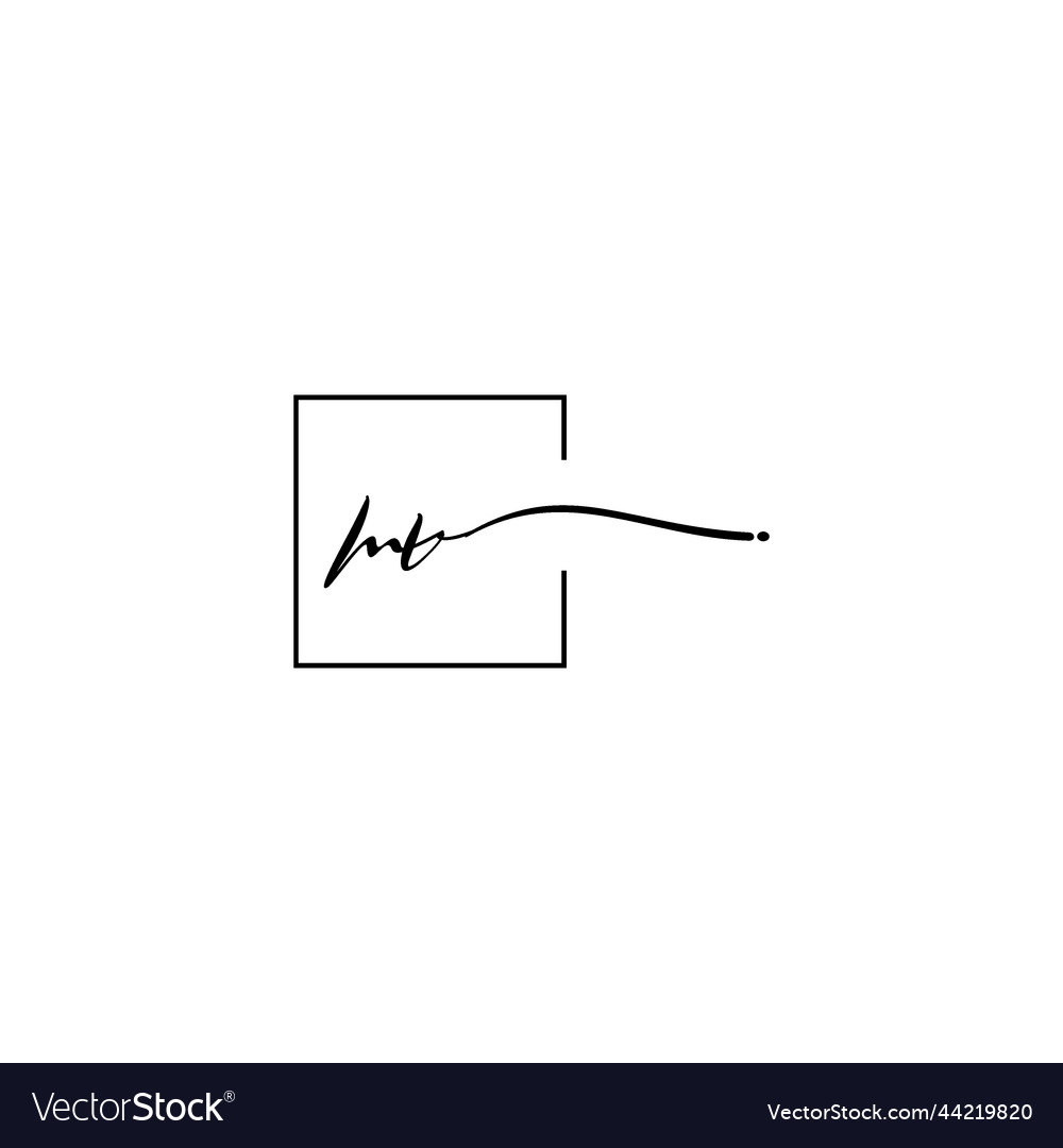 Mv signature square logo initial concept Vector Image Mv signature square logo initial concept Vector Image