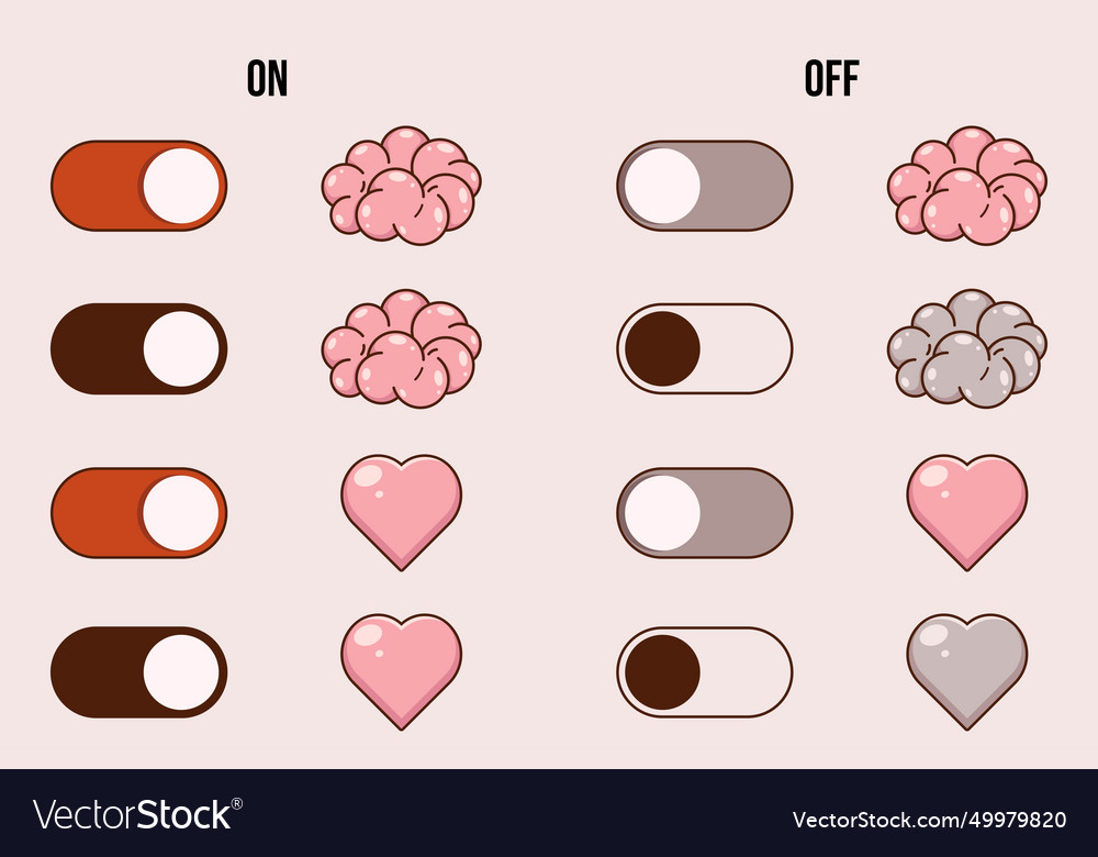 On and off toggle switch buttons Royalty Free Vector Image