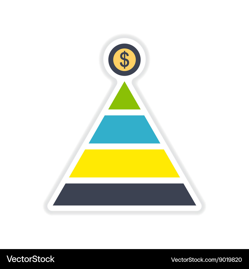 Paper sticker on white background financial Vector Image