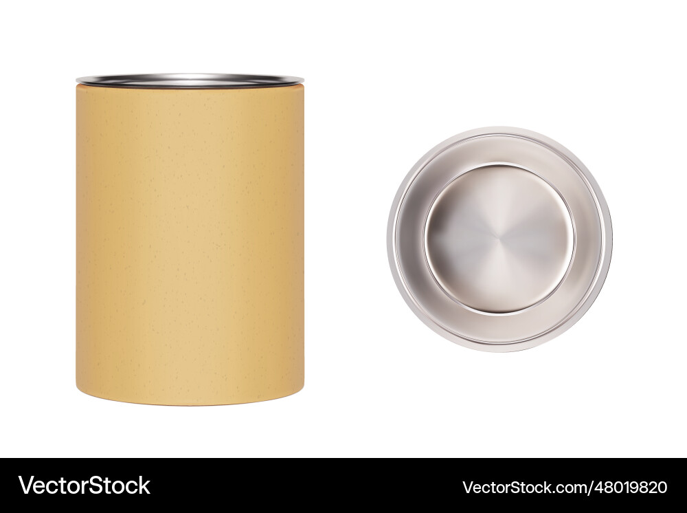 Realistic craft beige cylindrical cardboard box Vector Image