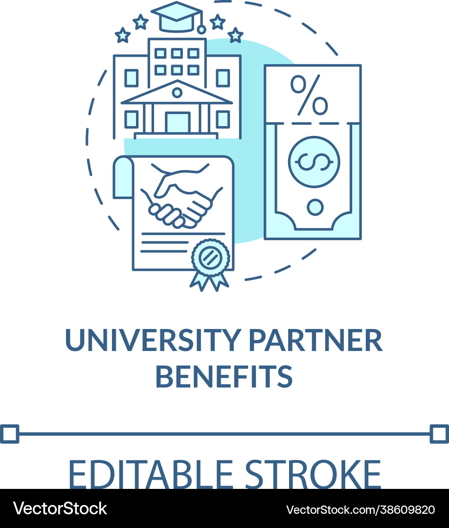 University partner benefits concept icon Vector Image