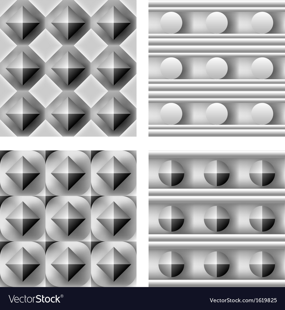 3d geometric pattern set Royalty Free Vector Image