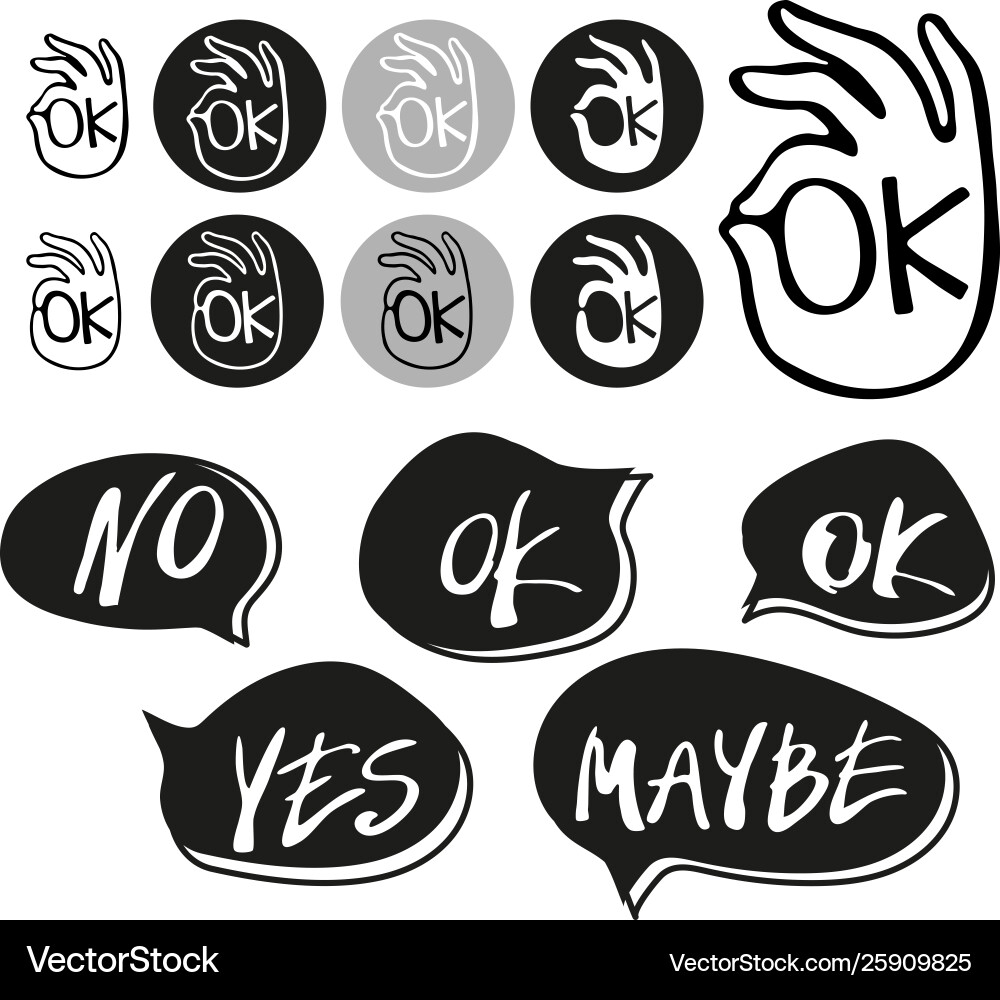 Abstract ok okay hand symbol Royalty Free Vector Image