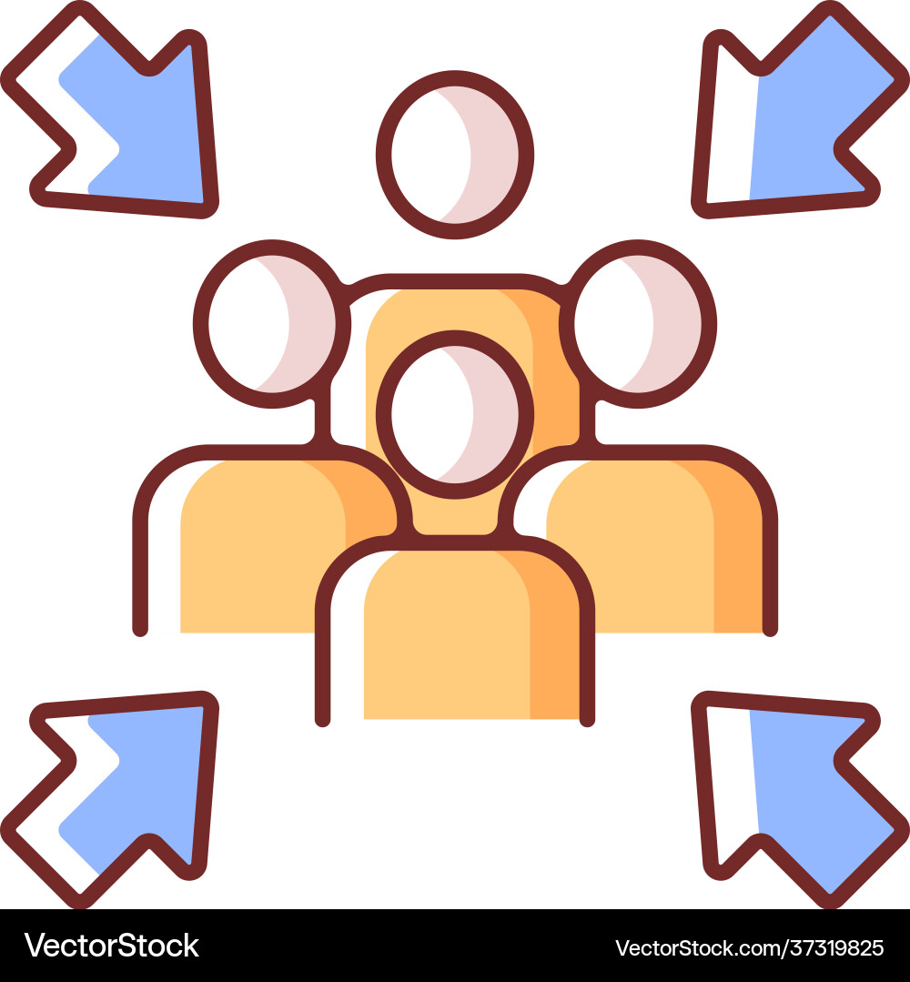 Assembly point rgb color icon Royalty Free Vector Image