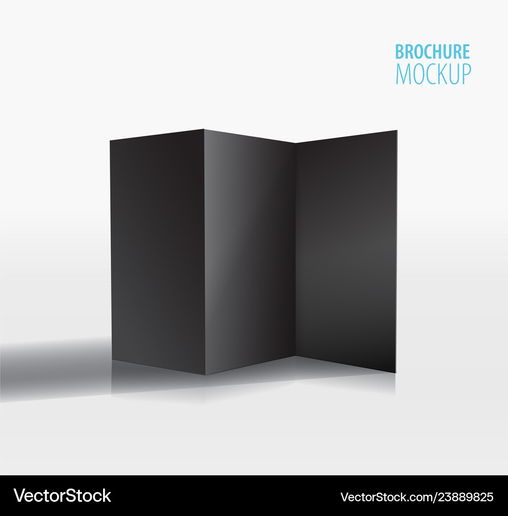 Black brochure design isolated on greyrealistic Vector Image