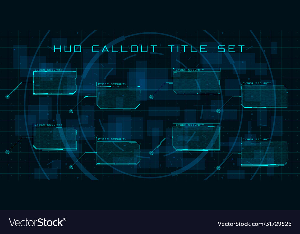 Callout titles in hud style set futuristic Vector Image Callout titles in hud style set futuristic Vector Image