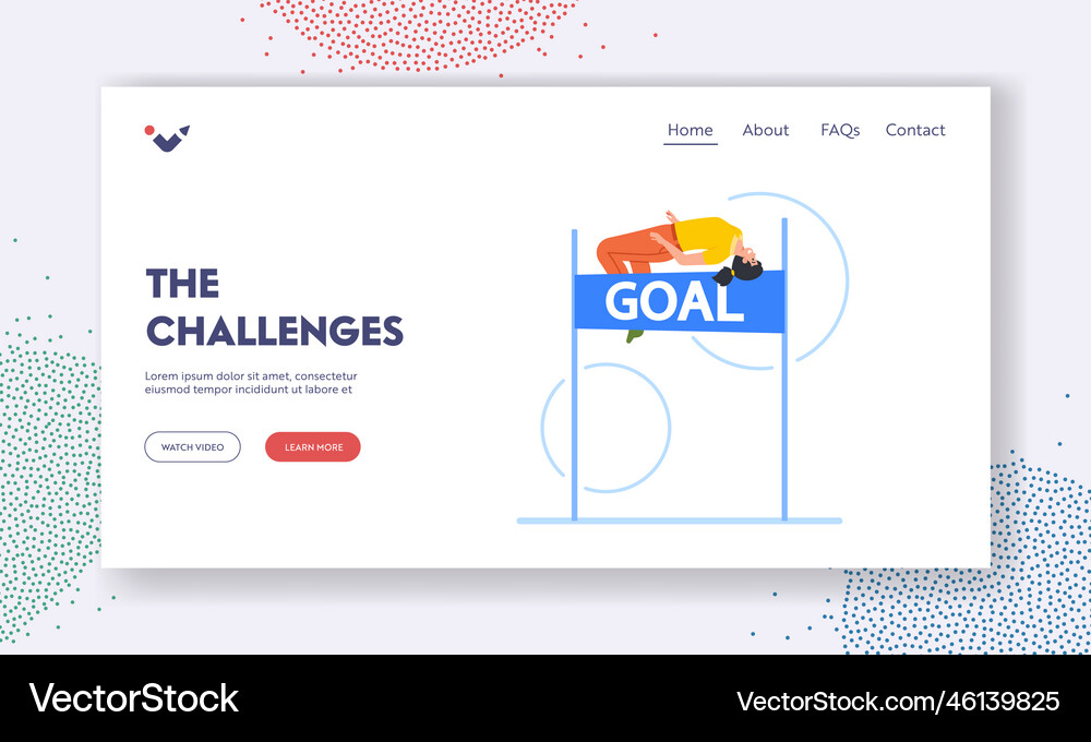 Challenge landing page template successful leader Vector Image